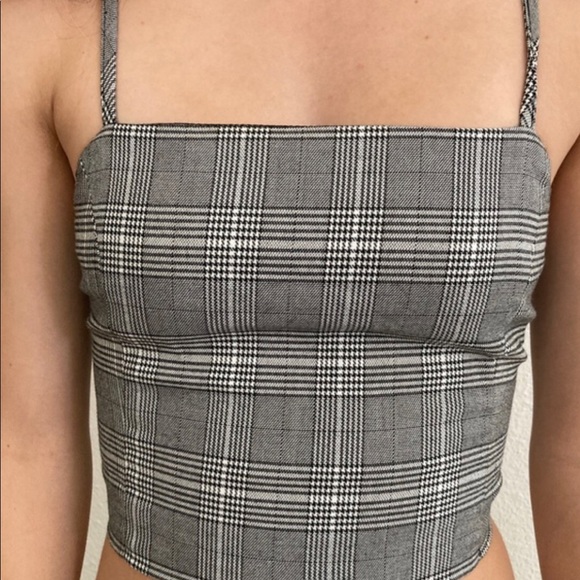 Honey Punch | Tops | Plaid Open Back Tie Up Back Crop Top | Poshmark